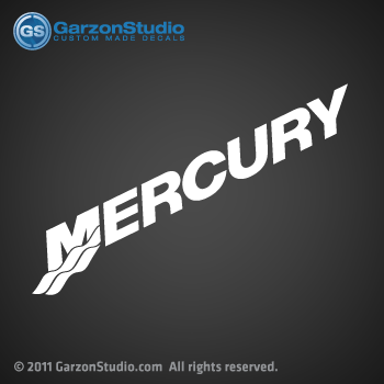 Mercury logo decal 2 wave cut vinyl | MercuryDecals.com